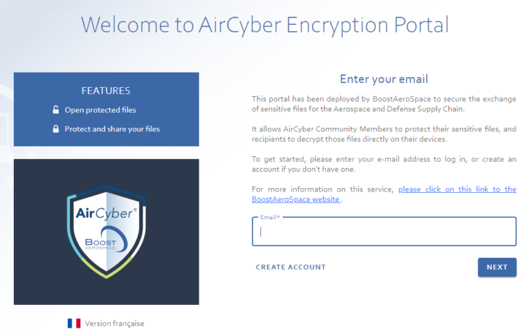 Encryption Portal - BoostAeroSpace